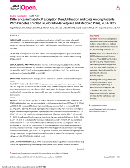 Differences in Diabetic Prescription Drug Utilization and Costs Among ...